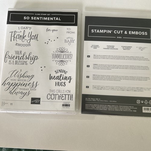 Stampin Up SO SENTIMENTAL Stamp Set & STITCHED SO SWEETLY Dies | eBay
