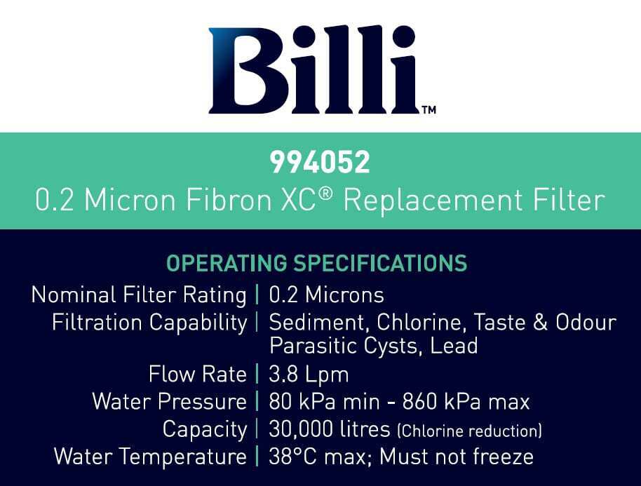 Billi 994052 (994002) Fibron XC Sub-Micron Water Filter | eBay