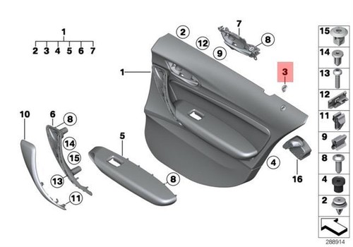 Genuine BMW F20 F20N 5 doors Door Locking Button Cover Left OEM ...