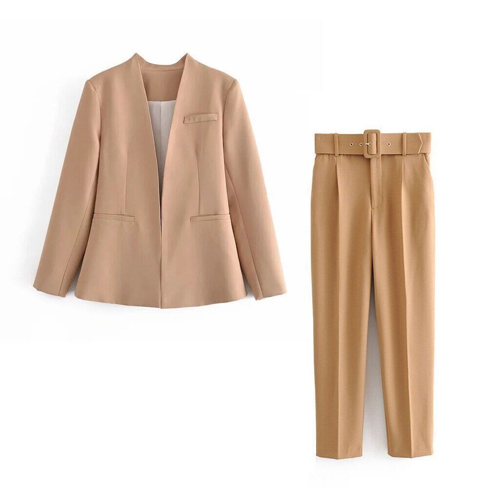 Set Woman 2 Pieces Blazer with Pant Suits Office Ladies Formal Overalls ...