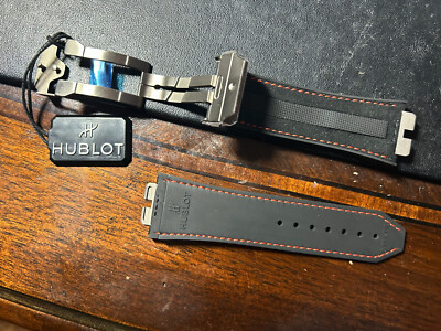 NEW Original Hublot Ferrari Unico Watch Strap bracelet Black Alcantara ...