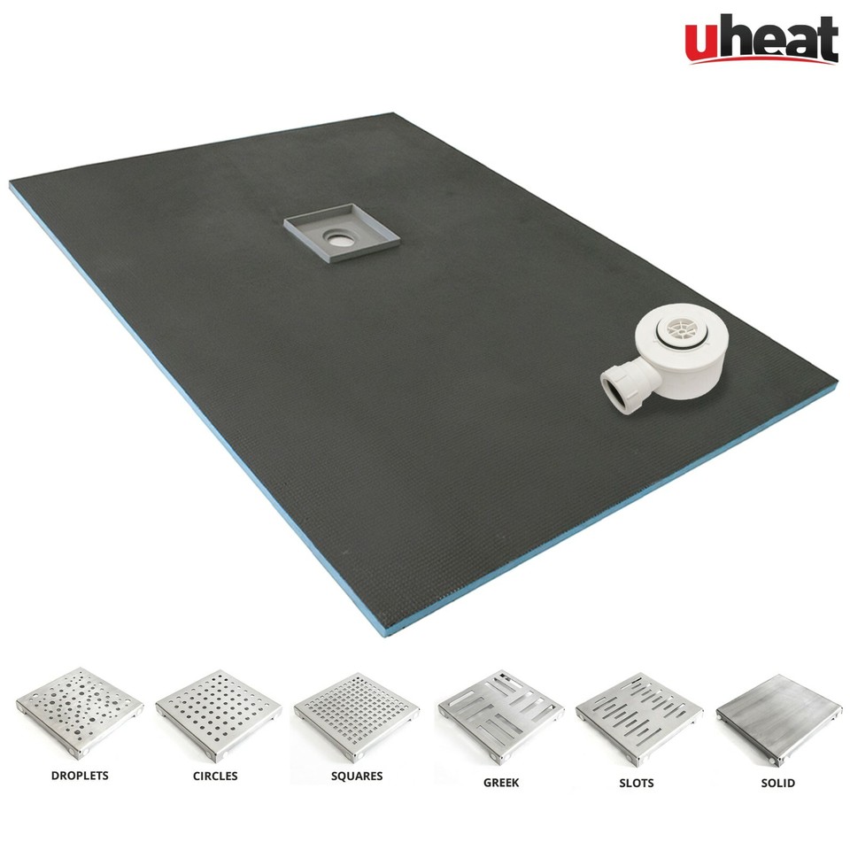 Wet Room Wetroom Shower Tray Kit with Waste - Choice of Grate - Various ...