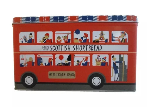 Marks Spencer M & S Scottish Shortbread Red Double Decker Bus Biscuit ...