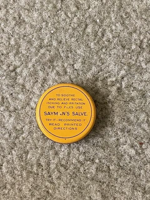 Antique Yellow Tin DR. Sayman's Salve Free Sample Size St. Louis MO EUC ...