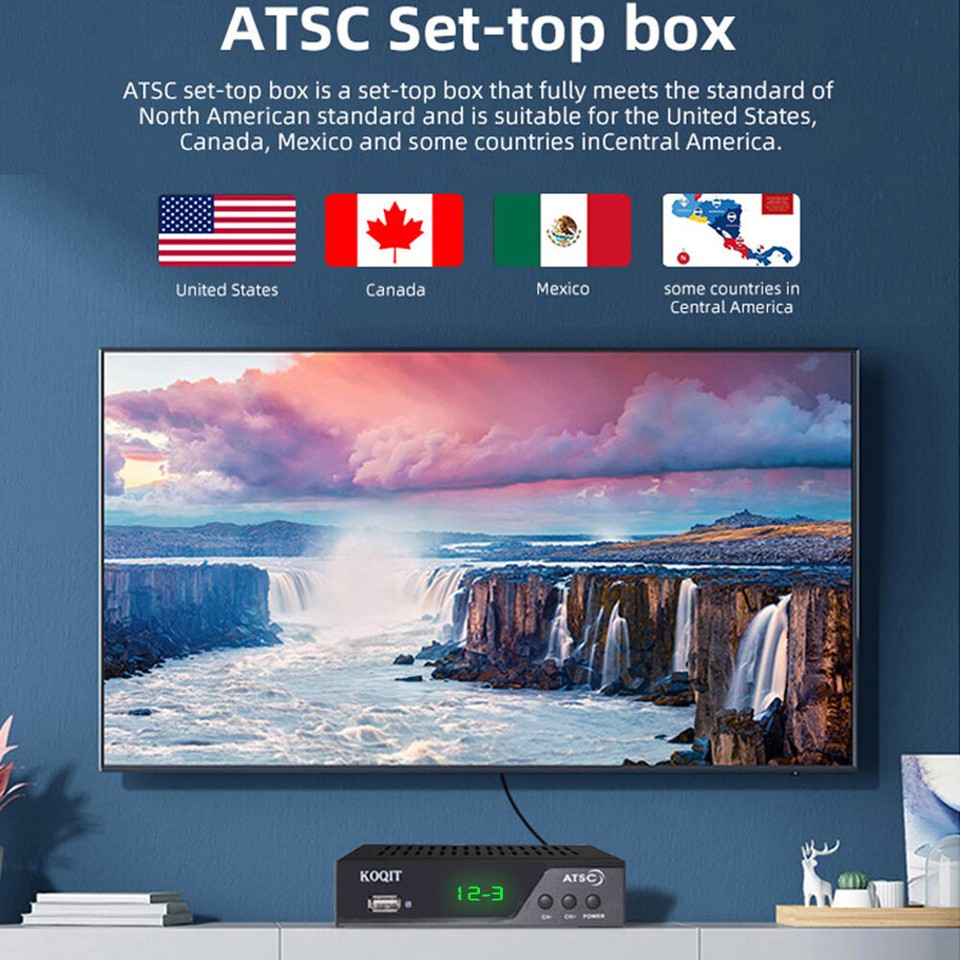 Free HD Atsc Digital Converter Box Clear QAM TV Tuner Receiver USB ...