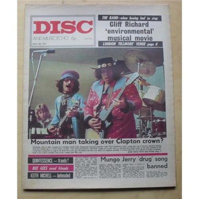 MOUNTAIN DISC MAGAZINE MAY 29 1971 MOUNTAIN COVER WITH MORE INSIDE UK ...