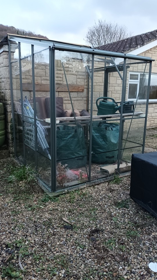 Greenhouse, Aluminium Frame, Lean-To Style, 6ft 4" X 6ft 6" Excellent ...