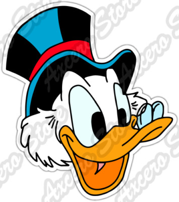 Scrooge McDuck Head Duck Tales Cartoon Car Bumper Vinyl Sticker Decal 4 ...