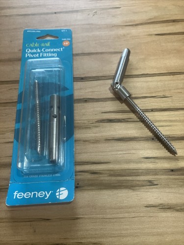 FEENEY CABLE RAIL QUICK CONNECT STAINLESS STEEL 1/8” PIVOT FITTING 2 ...