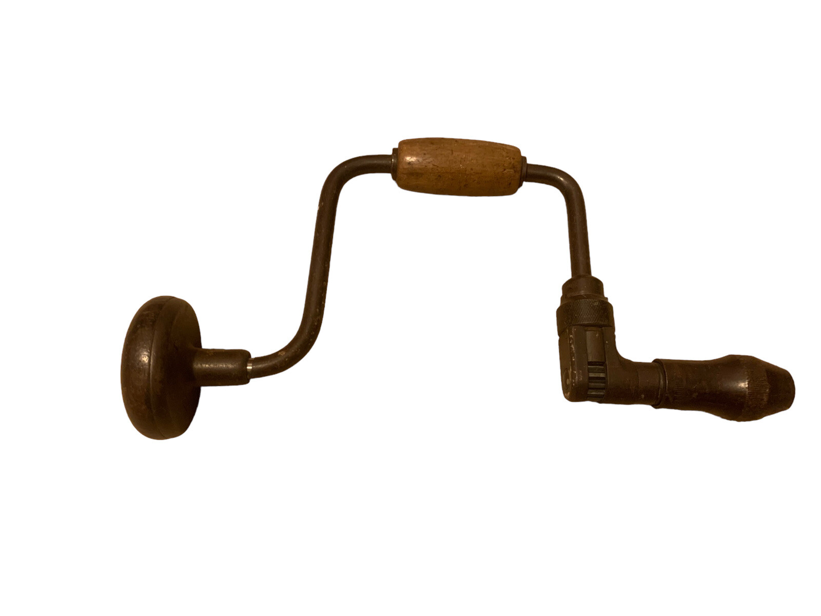 Antique Vintage Hand-Held Screwdriver Crank Drill Wood Handle & Turn ...