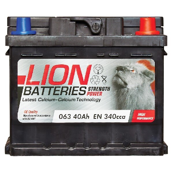 Lion Car Battery 063 12V 3 Year Guarantee 40AH 340CCA 0/1 B13 444770631 ...