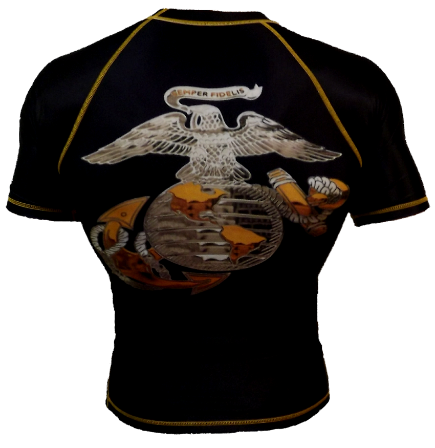Black and Gold USMC Rash Guard - SMALL ONLY | eBay