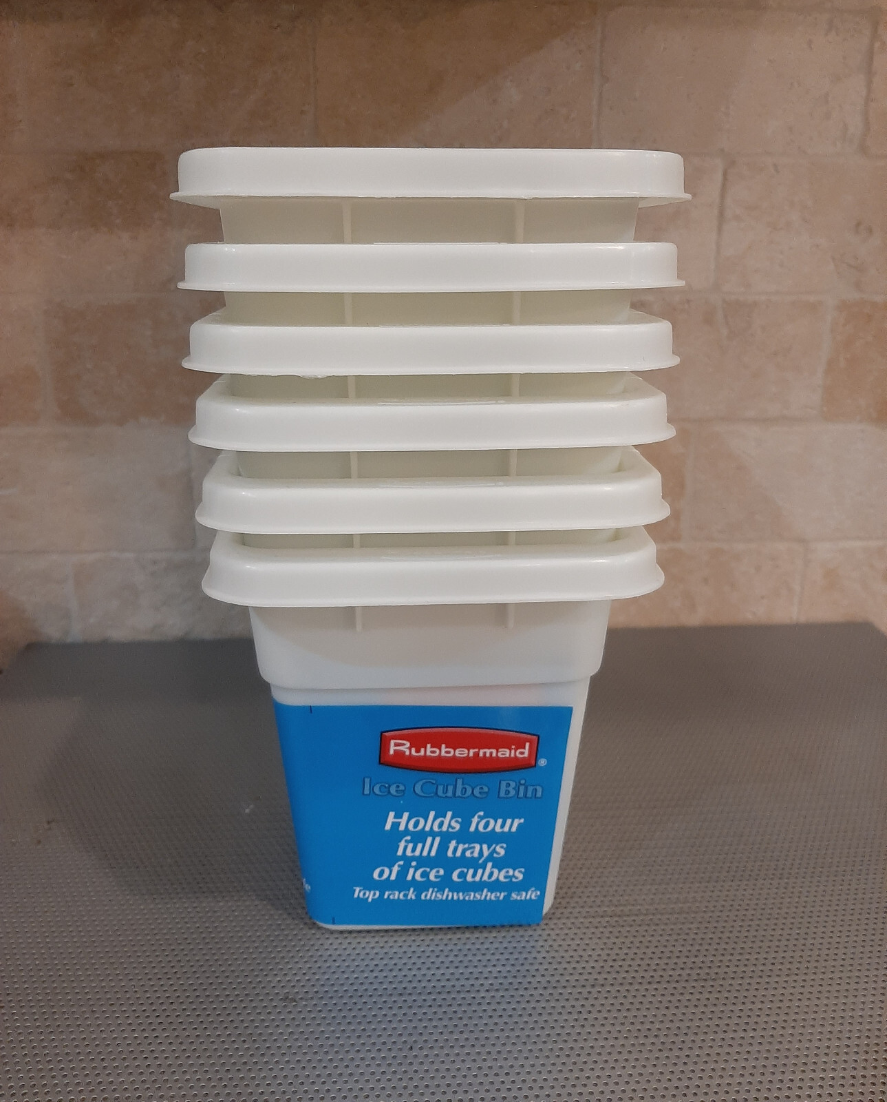 6 Rubbermaid Ice Cube Tray Bins Storage Freezer White Containers/Crafts ...
