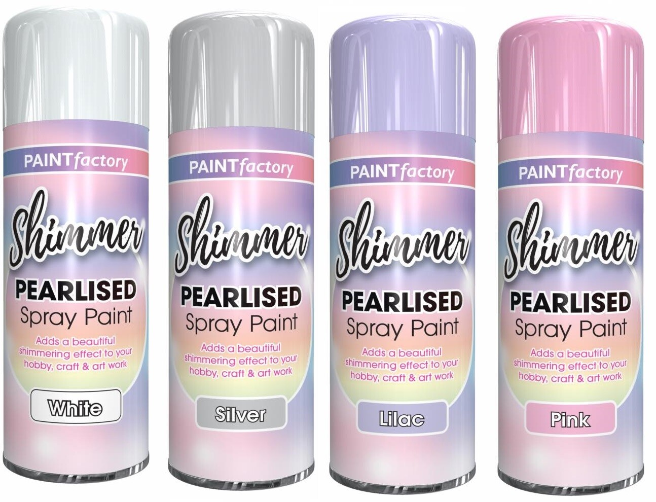 PEARLISED SHIMMER WHITE,SILVER,LILAC & PINK SPRAY PAINT HOBBY CRAFTS ...