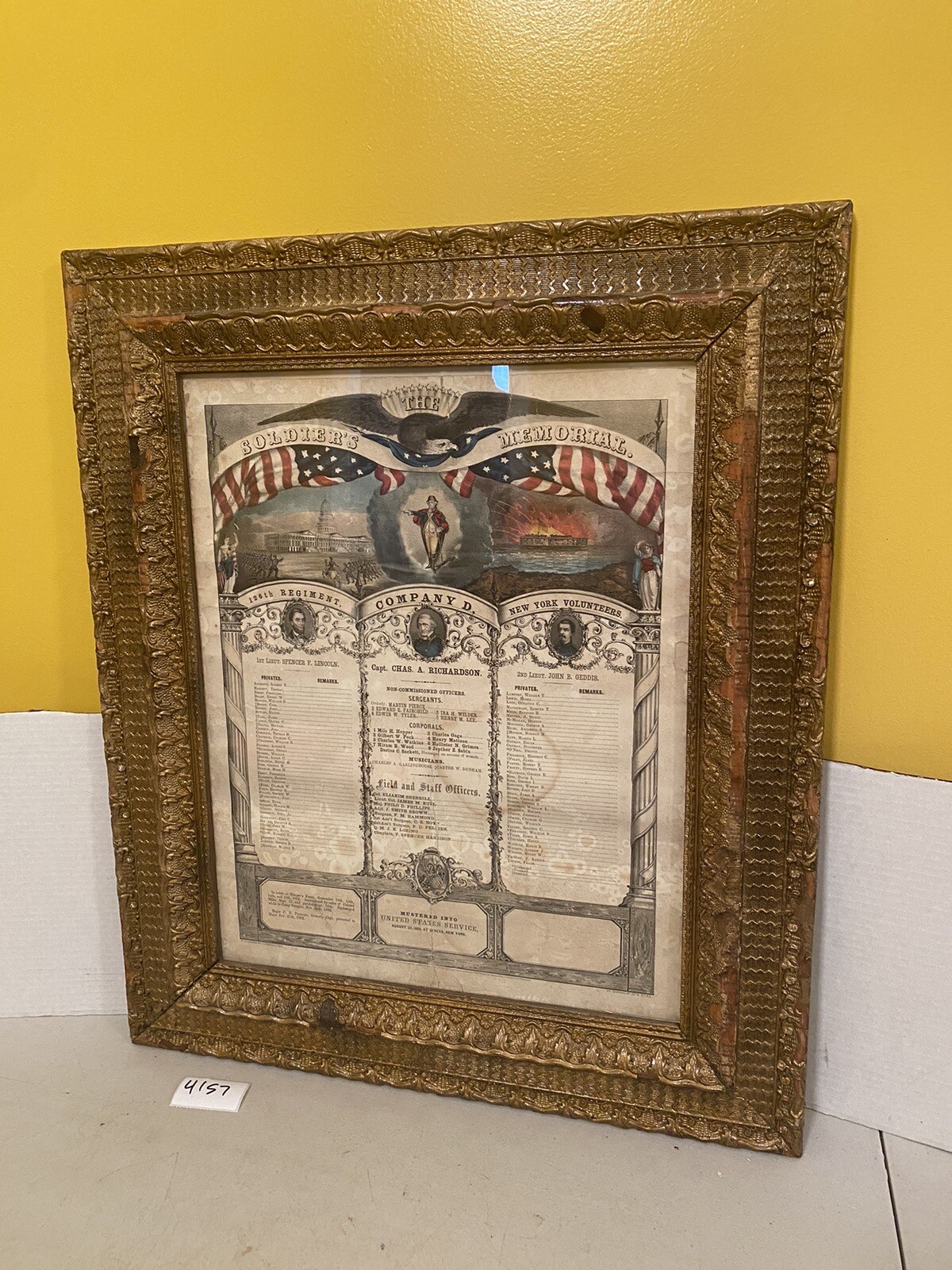 Civil War Soldiers Memorial roster 1862 126th Regiment New York ...