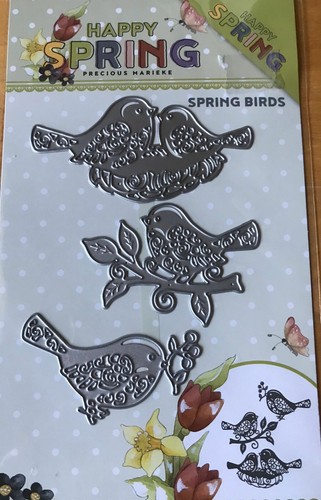 3 tlg. Stanz-und Prägeschablone „Spring Birds“ von Pretious Marieke ...