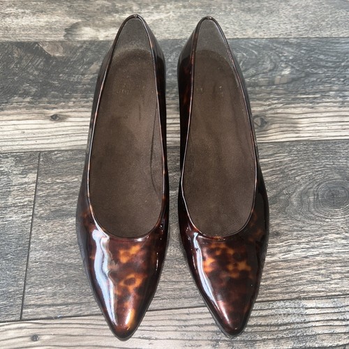 Stuart Weitzman Wedges Low Heal Tortoise Shell Patent Leather Women’s ...