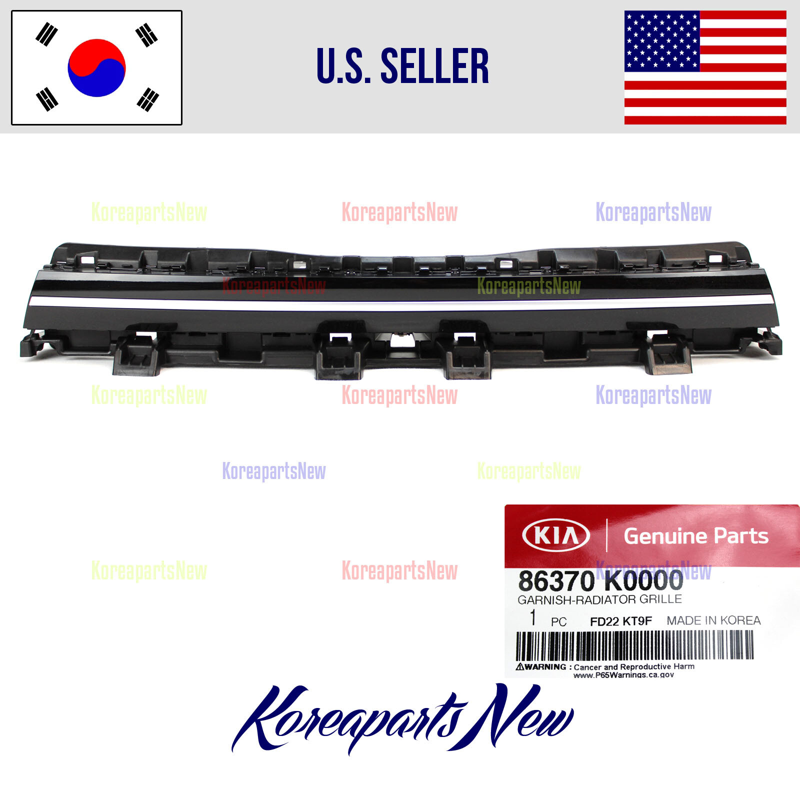 Grille Front Bumper Garnish Upper 86370K0000 ⭐GENUINE⭐ fits Kia Soul ...