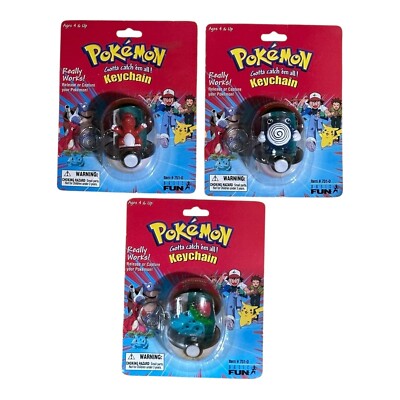 1999 Pokemon Keychain Lot of 3 Sealed Basic Fun – Charmander Bulbasaur ...