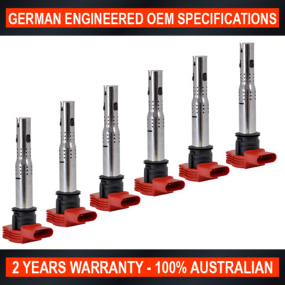 6-Pack Swan Ignition Coil for Audi A4 A5 A6 A7 A8 Q5 Q7 S4 S5 TFSI ...