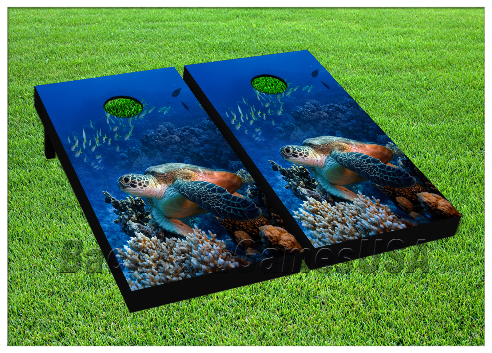 VINYL WRAPS Cornhole Boards DECALS Oceanic Turtle Bag Toss Game ...
