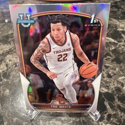 2022-23 Bowman University Chrome TRE WHITE Refractor #32 USC Trojans | eBay