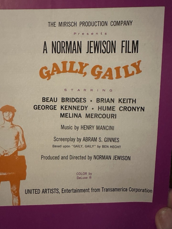 B 1968 HENRY MANCINI Beau Bridges Movie Sheet Music GAILY GAILY | eBay