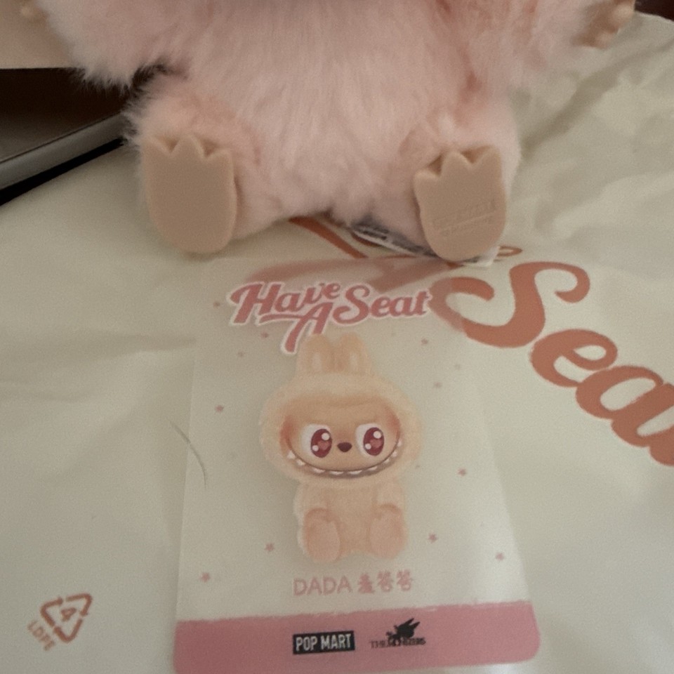 Authentic DADA Pink Heart Eye Labubu Have A Seat POPMART The Monsters ...