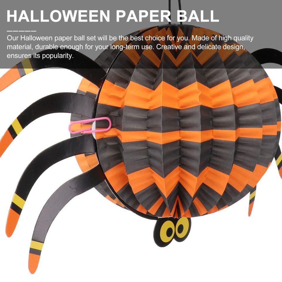 3PCS Themed Party Paper Ball Outdoor Indoor Halloween Hanging Decor ...