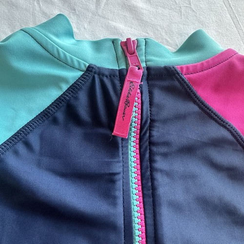 Eddie Bauer Rash Guard Girls S (7-8) Swim Shorts Back 1/4 Zip-Up Logo ...