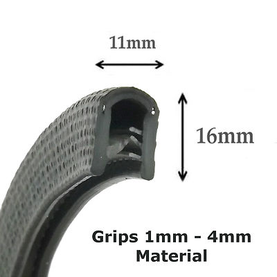 Large Black Rubber Edge Protective Flexi Trim for Interior & Exterior ...