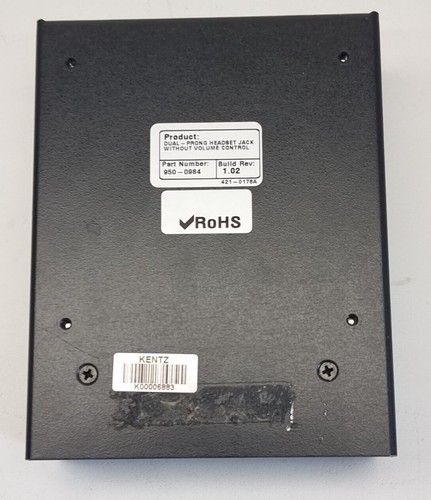 Zetron Dual Prong Headset Dispatch Jackbox Without Volume Control - 950 ...