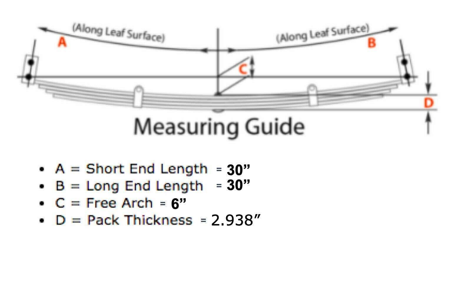 New 2 Packs of 5 Leaf Springs HUSKY Rear 60" For Express SAVANA 1500 ...