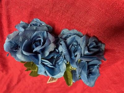 2 Bushels Floral 6 Stems Blue Roses Flower Arrangement Wedding ...