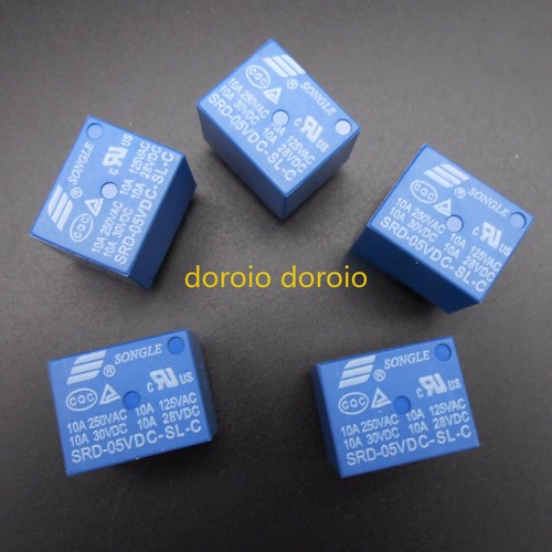 10PCS SRD-05VDC-SL-C 5-Pin SONGLE Power Relay 5V DC SPDT PCB Type SRD ...
