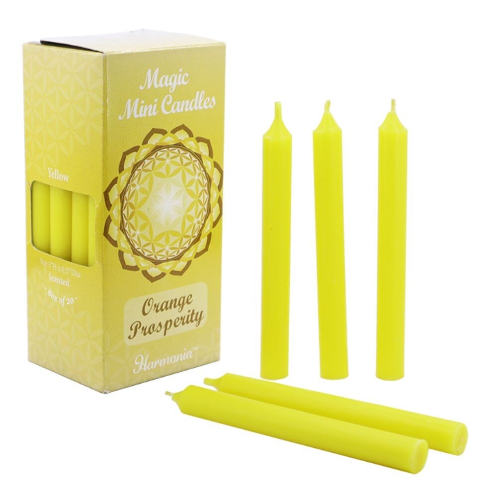 Magic Mini Candles Prosperity Yellow Orange Scented Candle Rituals | eBay