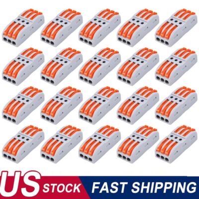 3 to 3 Inline Wire Connector Compact Splicing Terminals for 28-12 AWG ...
