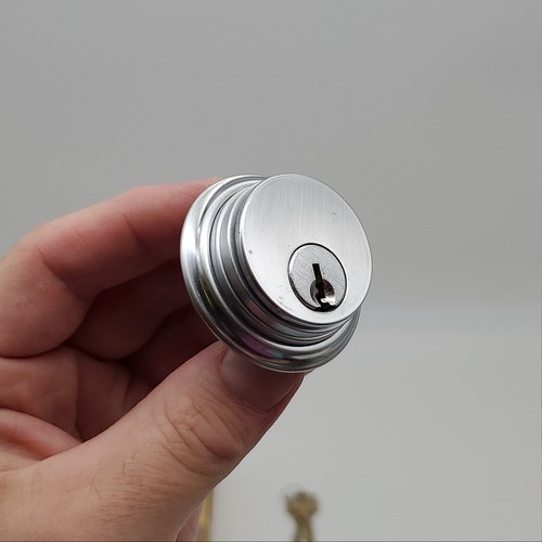 Falcon Mortise Cylinder 1-1/8" Length Satin Chrome # 985 E Keyway 5 Pin ...