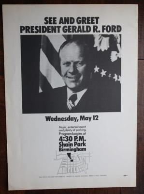 1976 Birmingham Alabama Gerald R. Ford for President Rally portrait ...