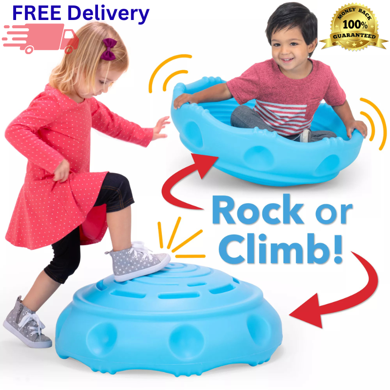 2-in-1 Kids Rocking Wobble Disk Climbing Dome Indoor Outdoor Balance ...