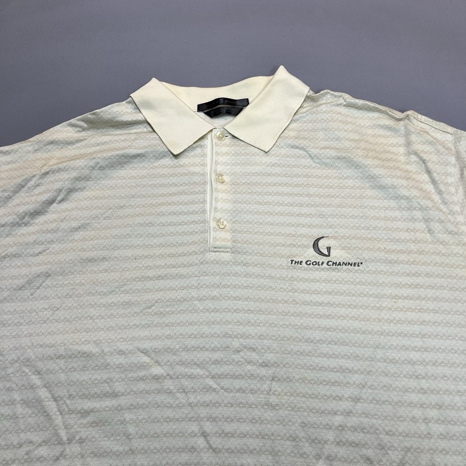 Vintage Nike Tiger Woods The Golf Channel Golf Polo Shirt Men's XXL Tan ...