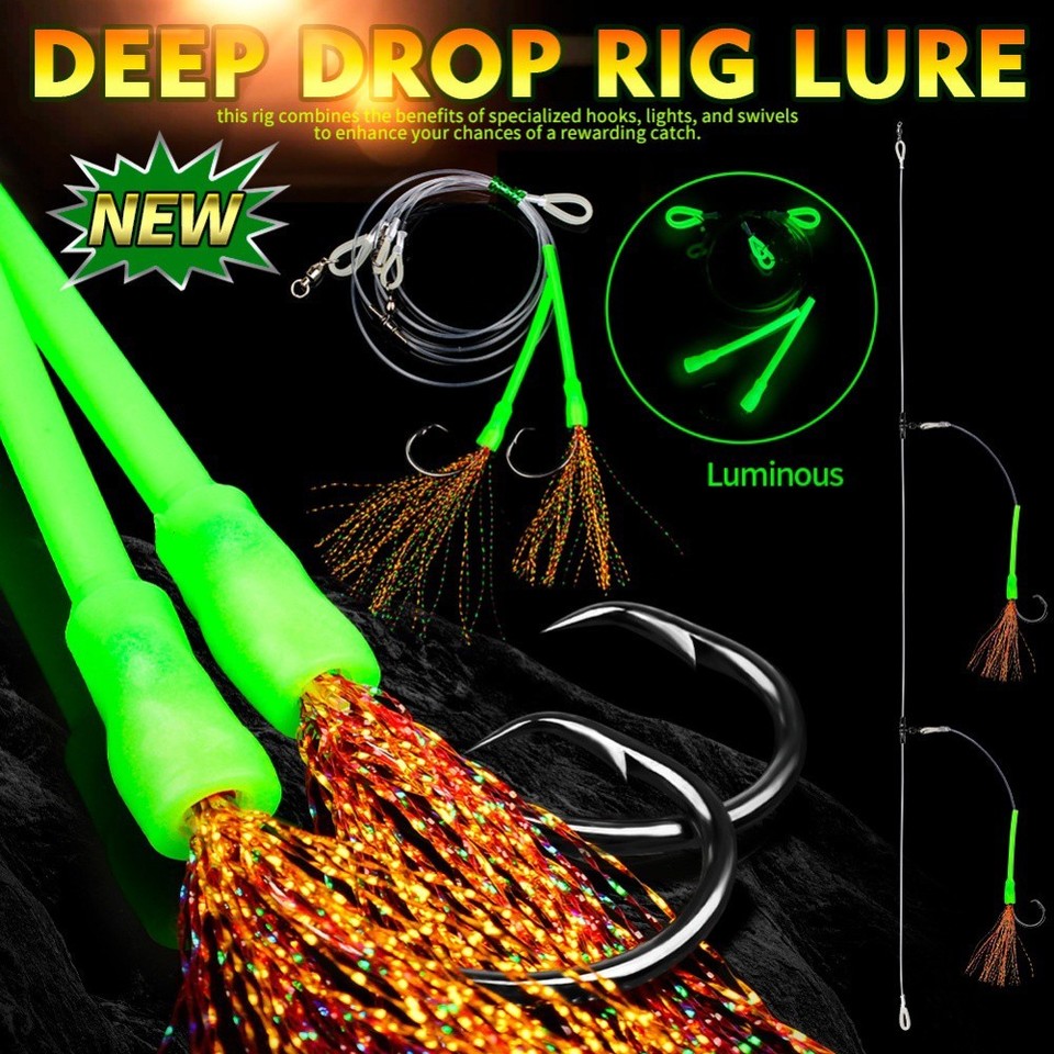 For Snapper Fishing Deep Drop Lure Rig with Twist Rotation Leader Line ...