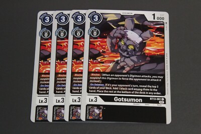 Digimon TCG (2020) - BT13-061 - 4x Gotsumon - Black - Common | eBay UK