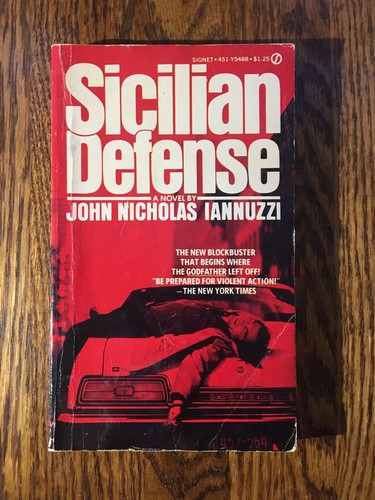 SICILIAN DEFENSE by John Nicholas Iannuzzi 1973 paperback MAFIA CRIME ...