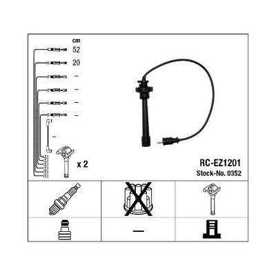 NGK Kit de câbles d'allumage pour MAZDA 0352 | eBay