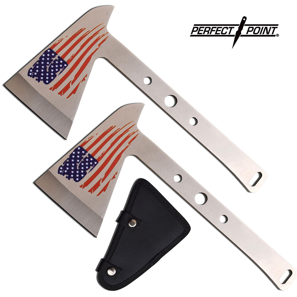 2pc Perfect Point Throwing Axe Set - Tactical Tomahawk Survival Hatchet ...