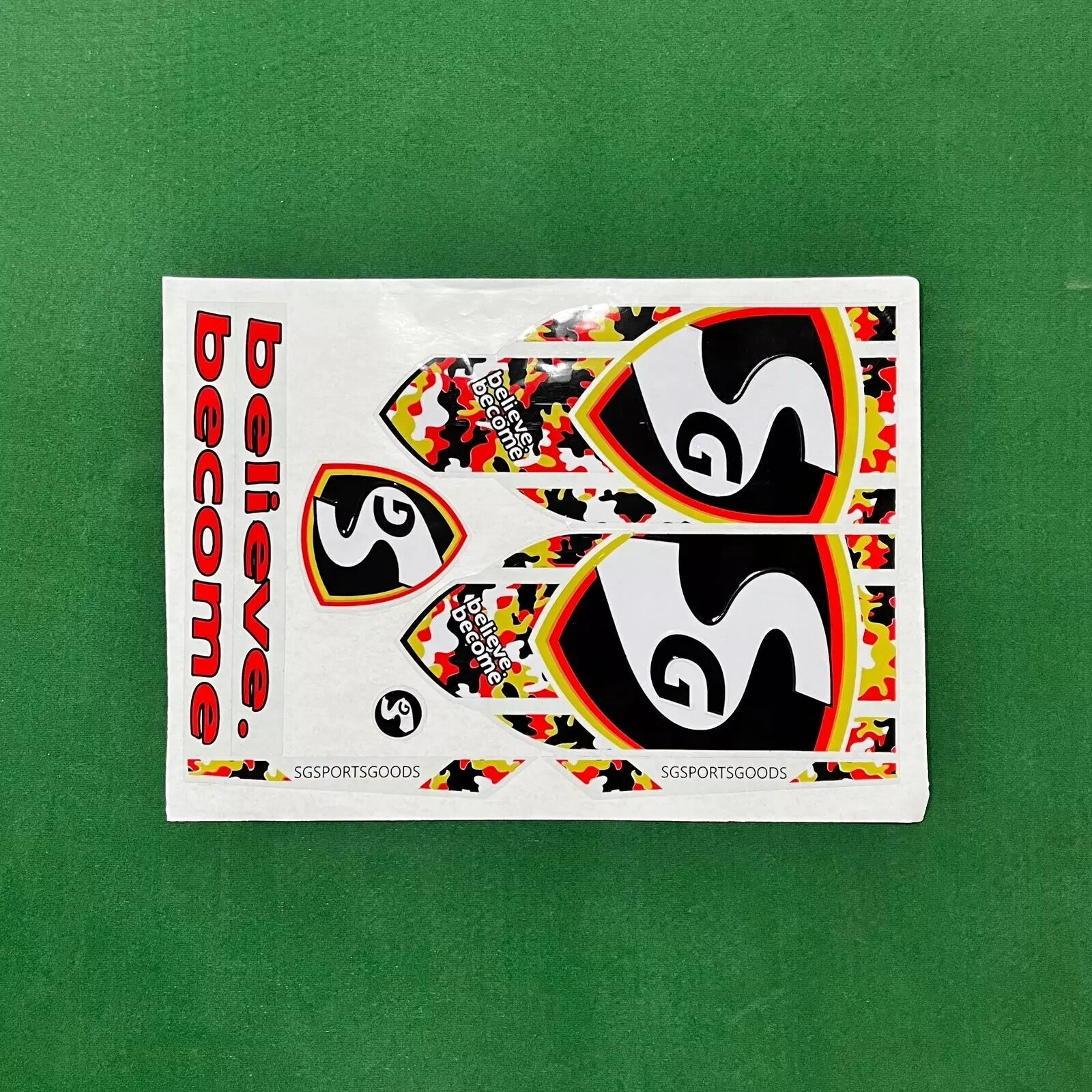 *3D/EMBOSSED* SG BELIEVE BECOME ULTIMATE RED CRICKET BAT STICKER | eBay
