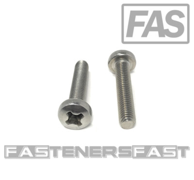 (10) M8-1.25x40 Stainless Steel Phillips Pan Head Machine Screw DIN7985 ...