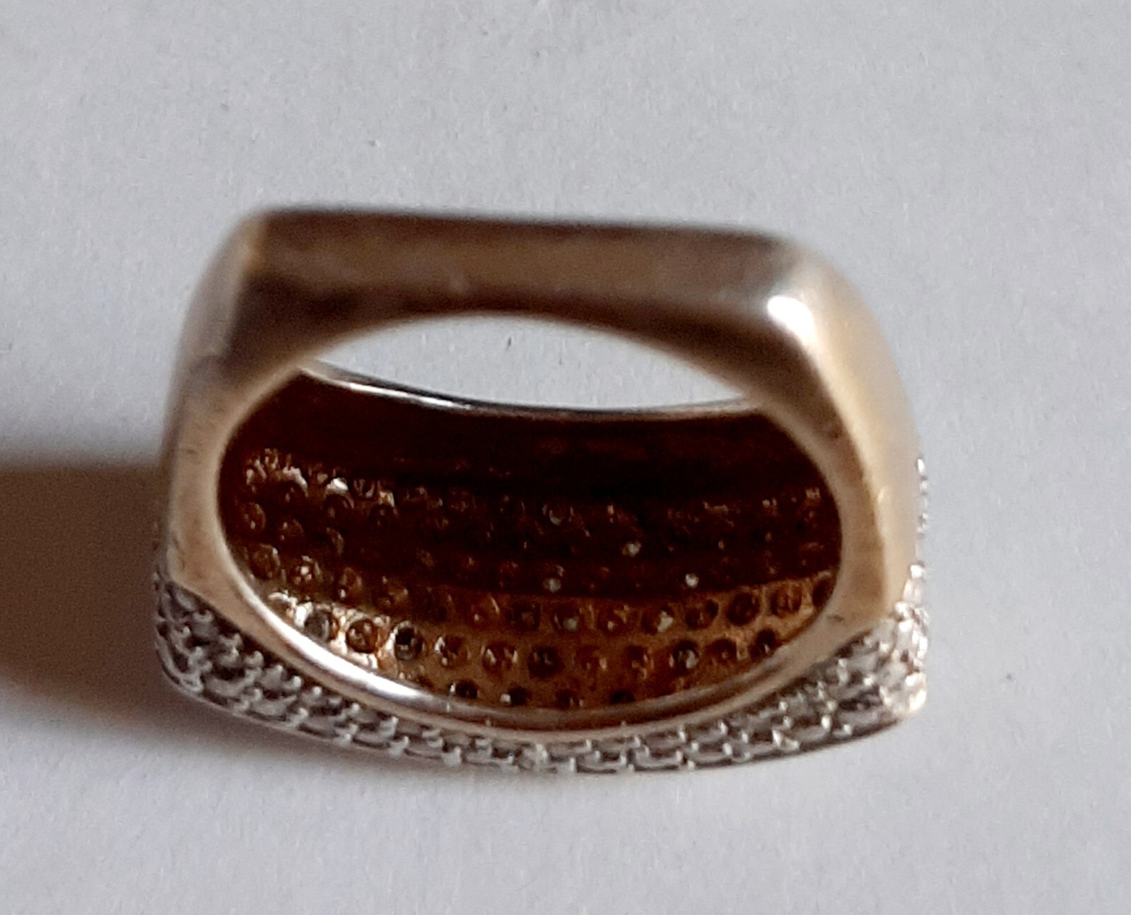 SETA Fine Gold-Tone Vermeil Diamond Sterling Silver 925 Ring Size 6 (7 ...