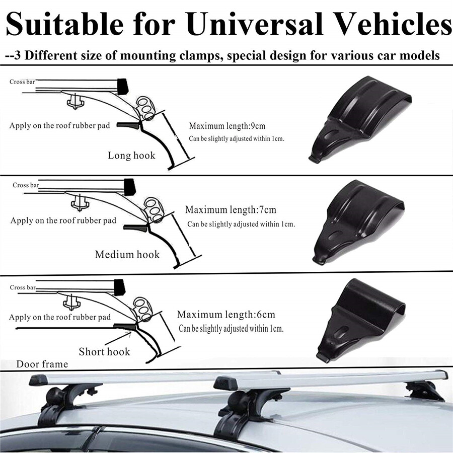 48" Car Top Roof Cross Bar Luggage Cargo Carrier Rack Adjustable w ...